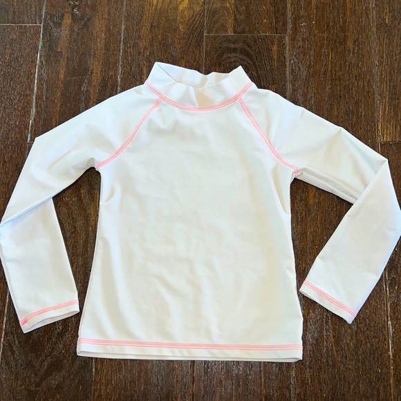 Circo | Swim | Target Solid White Rash Guard Piped In Pink Xs45 | Poshmark